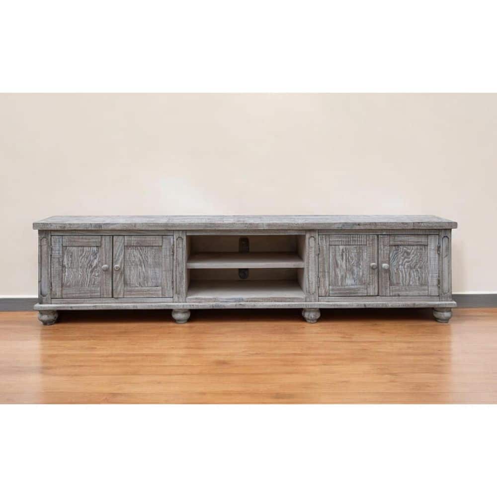 HomeRoots Desert Sand TV Stand Fits TV's up to 88 in. with Shelves ...