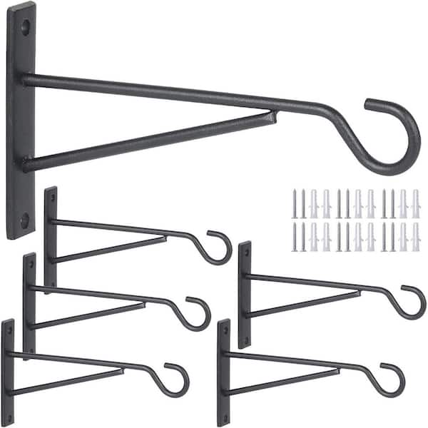 Misopily Hanging Plant Hooks 6 in. Metal Outdoor Bracket for Fence Lantern Wind Chime 6 Pack ...