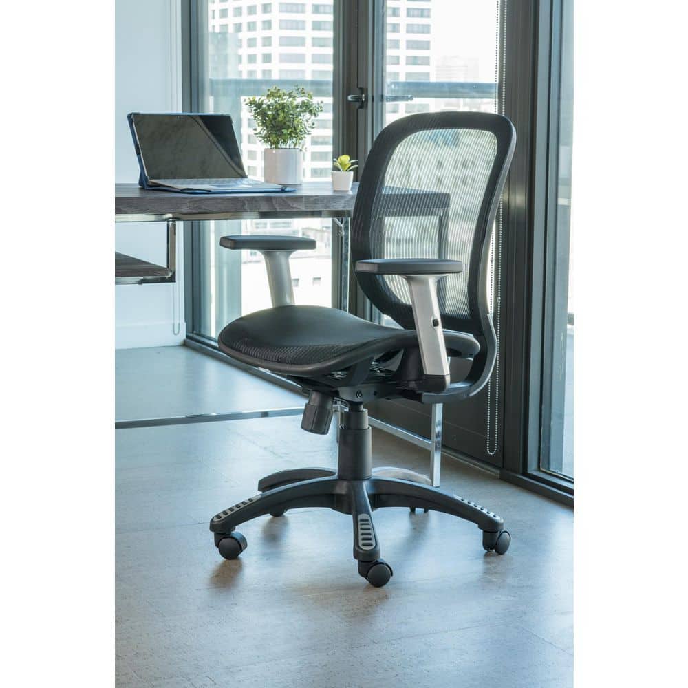 Ergomax Office 38-42 in. H Black Fully Meshed Ergonomic Height ...
