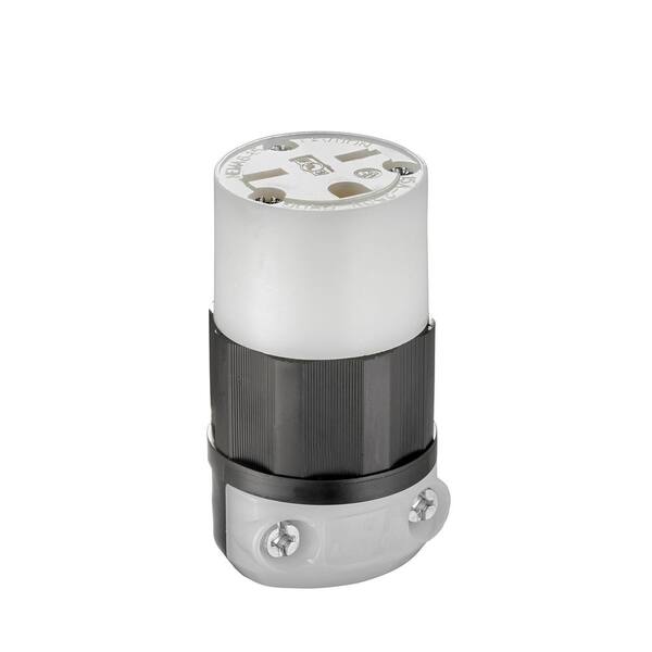 Leviton 15 Amp 250-Volt NEMA 6-15R Straight Blade Connector, Black and ...