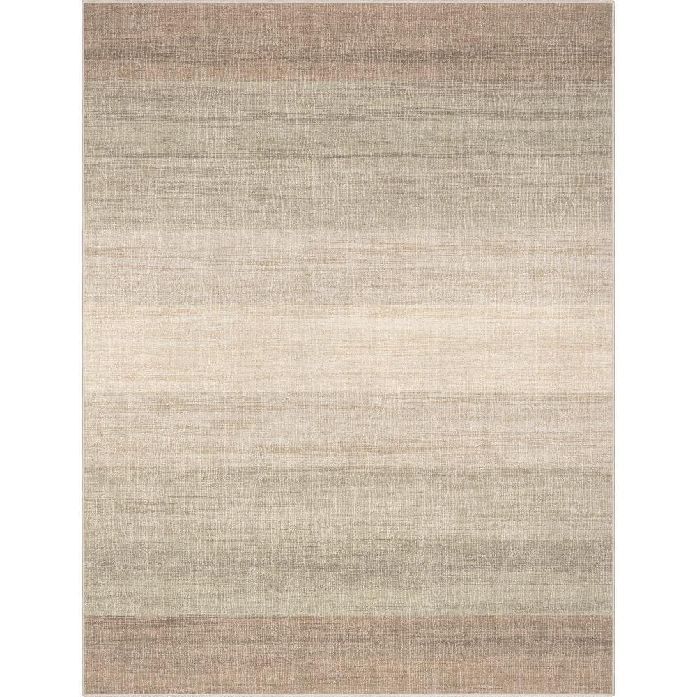 Well Woven Beige Brown 5 ft. 3 in. x 7 ft. 3 in. Flat-Weave Abstract ...