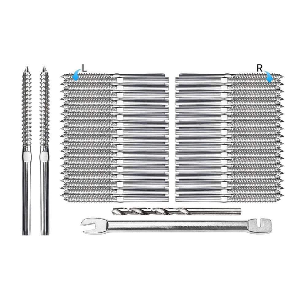 Afoxsos T316 Stainless Steel Swage Lag Screws Cable Railing Hardware ...