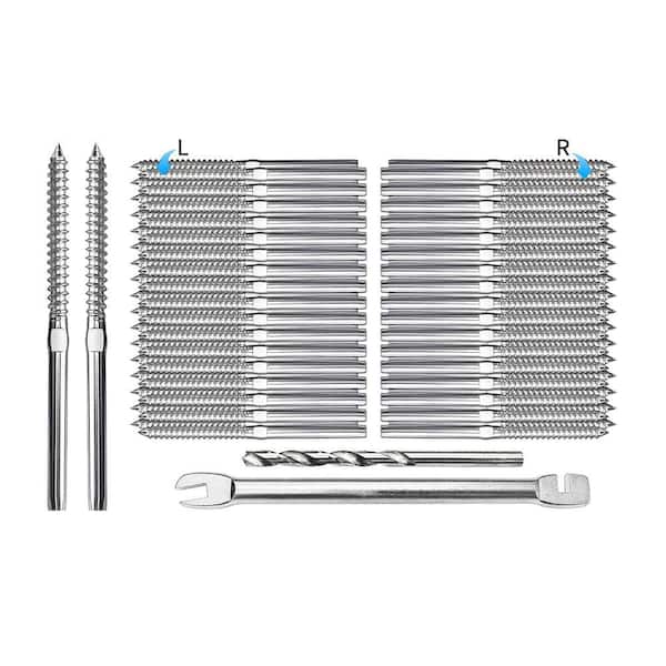 Afoxsos T316 Stainless Steel Swage Lag Screws Cable Railing Hardware ...