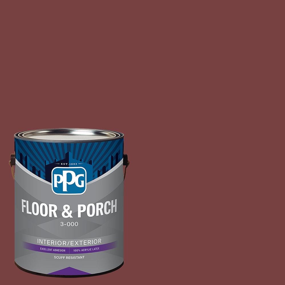 PPG 1 gal. PPG1055-7 Bordeaux Satin Interior/Exterior Floor and Porch ...
