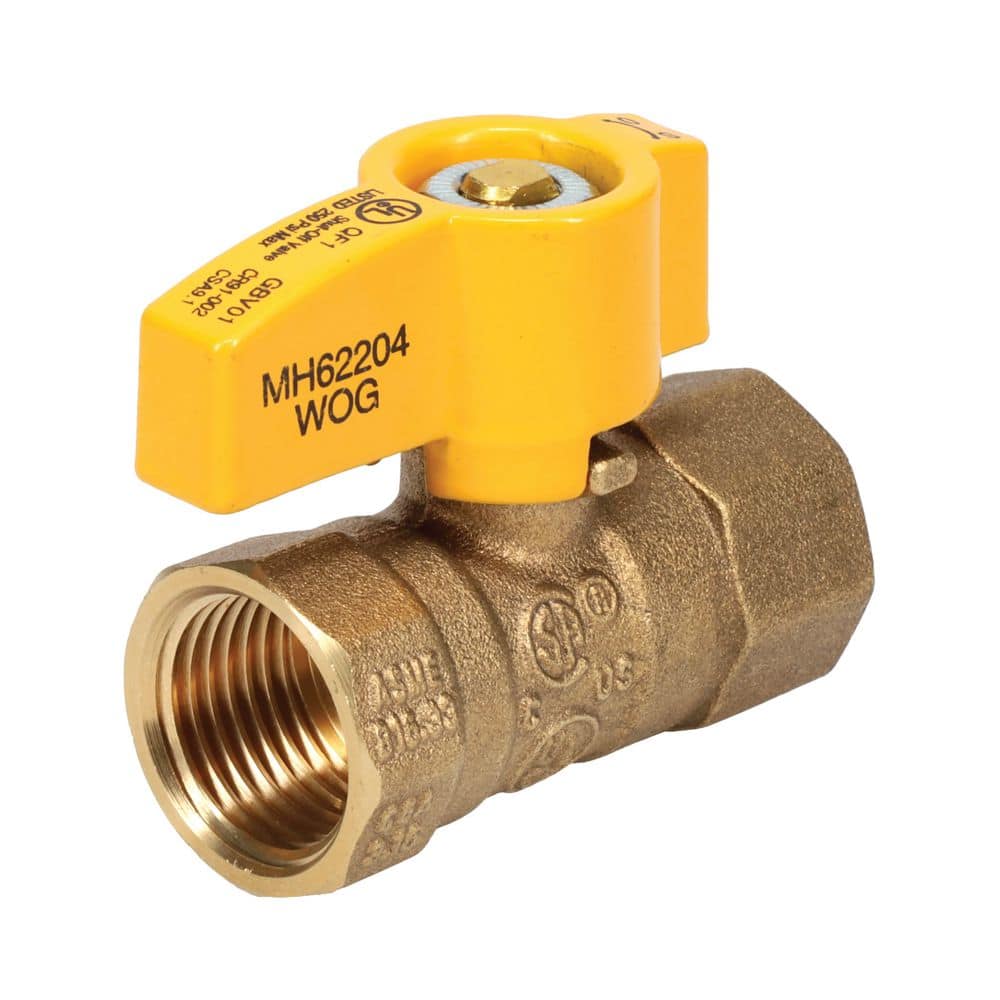 Cambridge 1/2 in. FIP x 1/2 in. FIP Brass Threaded Ball Shut Off Valve ...