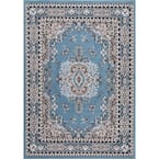 Home Dynamix Premium Blue/Grey 9 ft. x 12 ft. Medallion Area Rug 10 ...