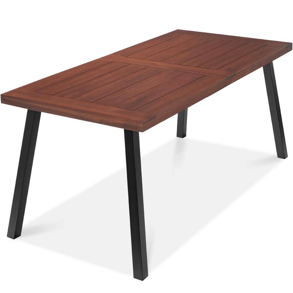 Best Choice Products 6-Person Indoor Outdoor Acacia Wood Picnic Dining ...