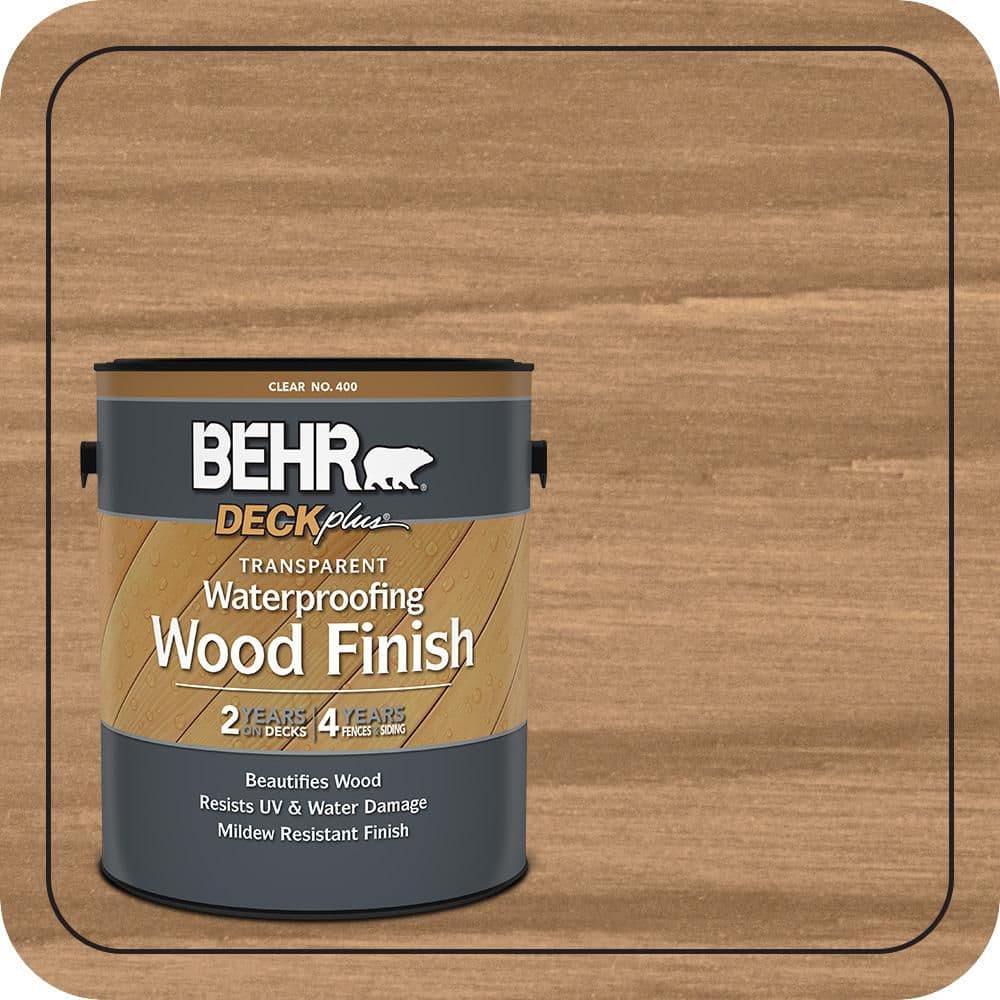 BEHR DECKplus 1 Gal. Natural Clear Transparent Waterproofing Exterior ...