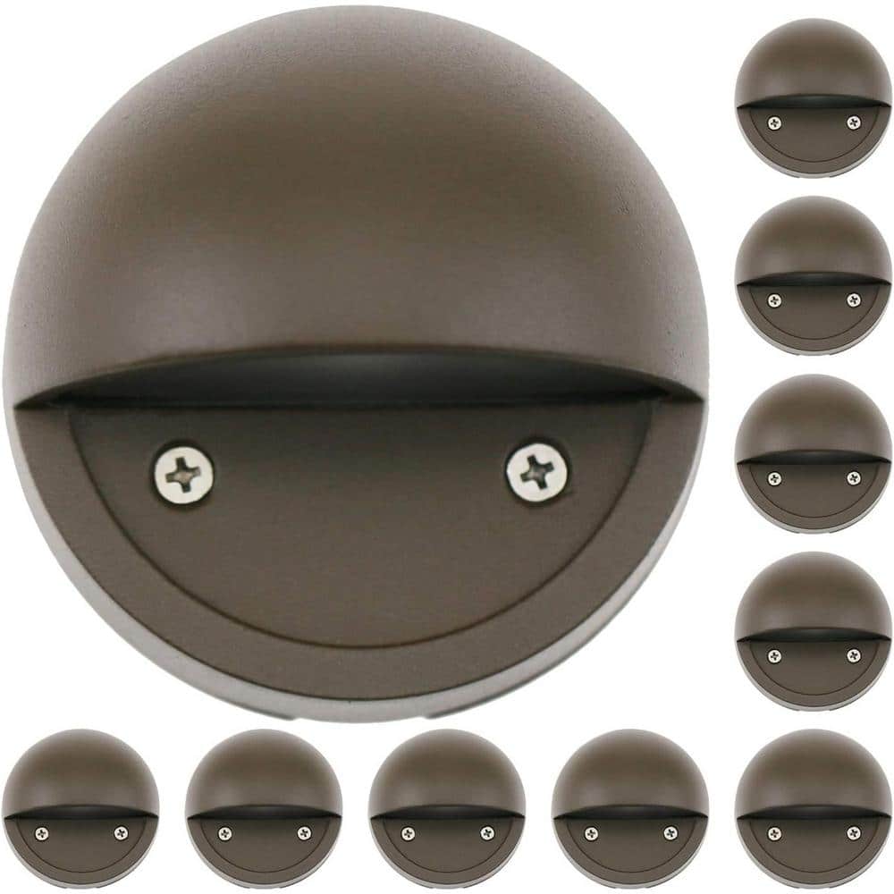 Lukyamzn 180 Lumen Bronze Integrated LED Electric Deck/Stair Light Hardwired with Replaceable ...