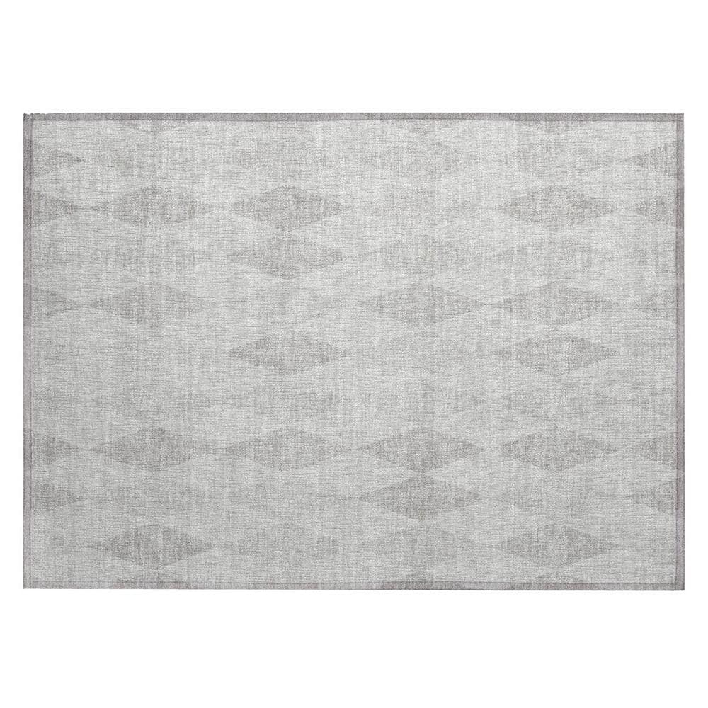 HomeRoots Gray 2 ft. x 3 ft. Woven Geometric Rectangle Indoor/Outdoor ...