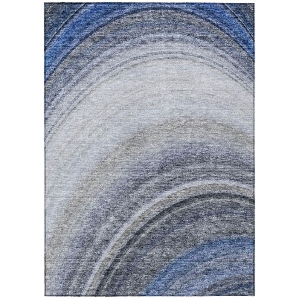 HomeRoots Denim Blue, Navy Blue 9 ft. x 12 ft. Woven Abstract Polyester ...