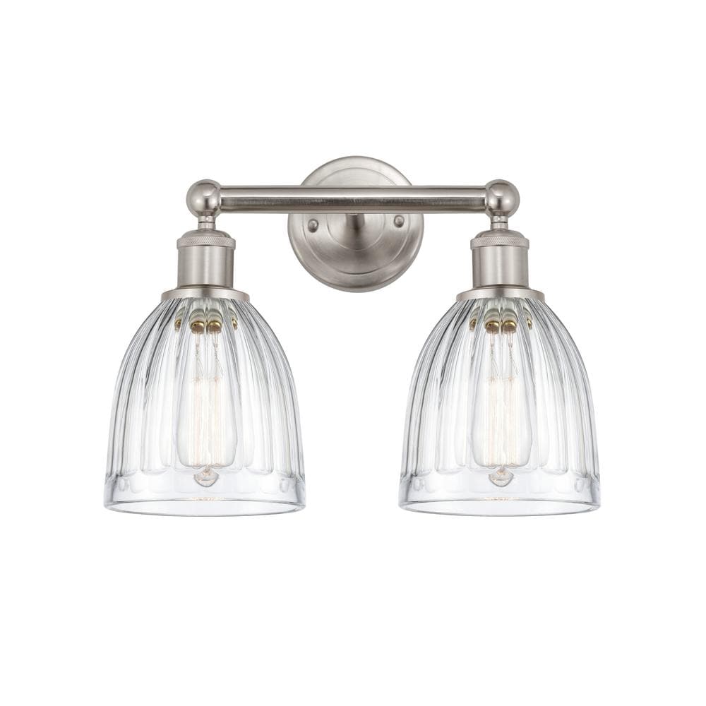 Innovations Brookfield 14.75 in. 2 Light Brushed Satin Nickel, Clear ...