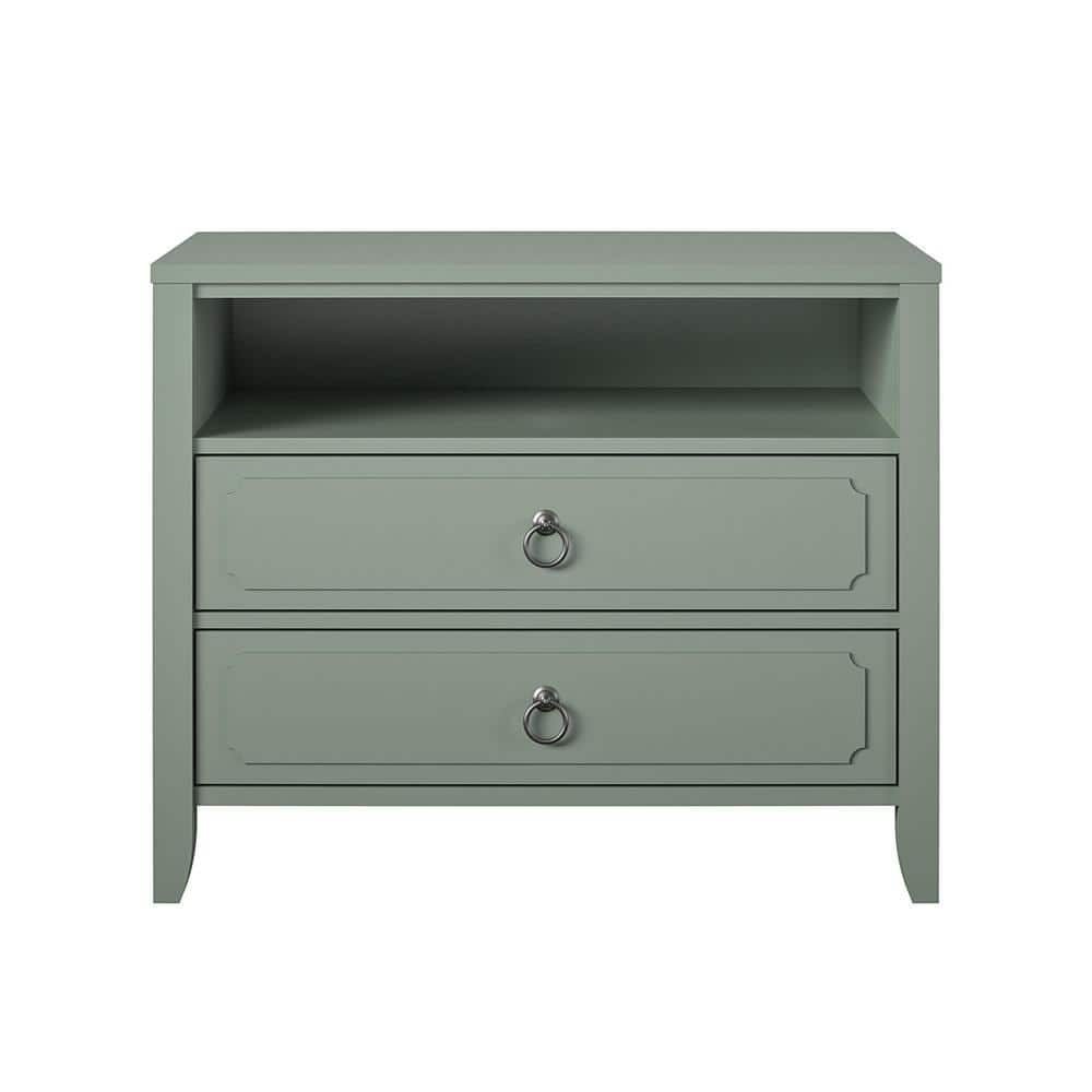 Novogratz Her Majesty, Pale Green, 2 Drawer, 29.7 in W Nightstand ...