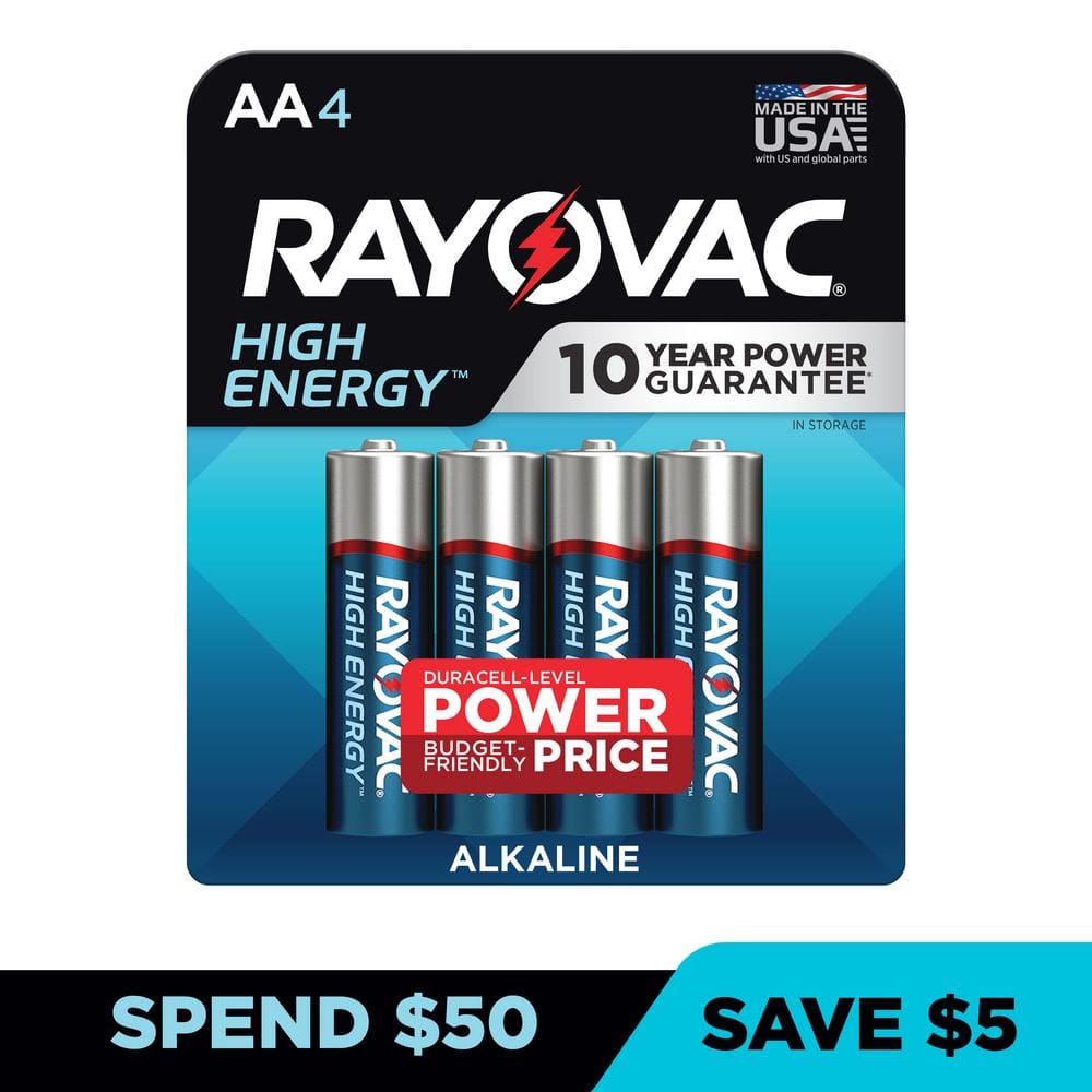 Rayovac High Energy AA Batteries (4-Pack), Double A Alkaline Batteries ...