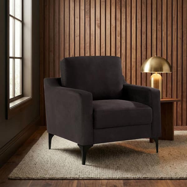 Serta Francis Charcoal Faux Suede Arm Chair 131A013CHR - The Home Depot
