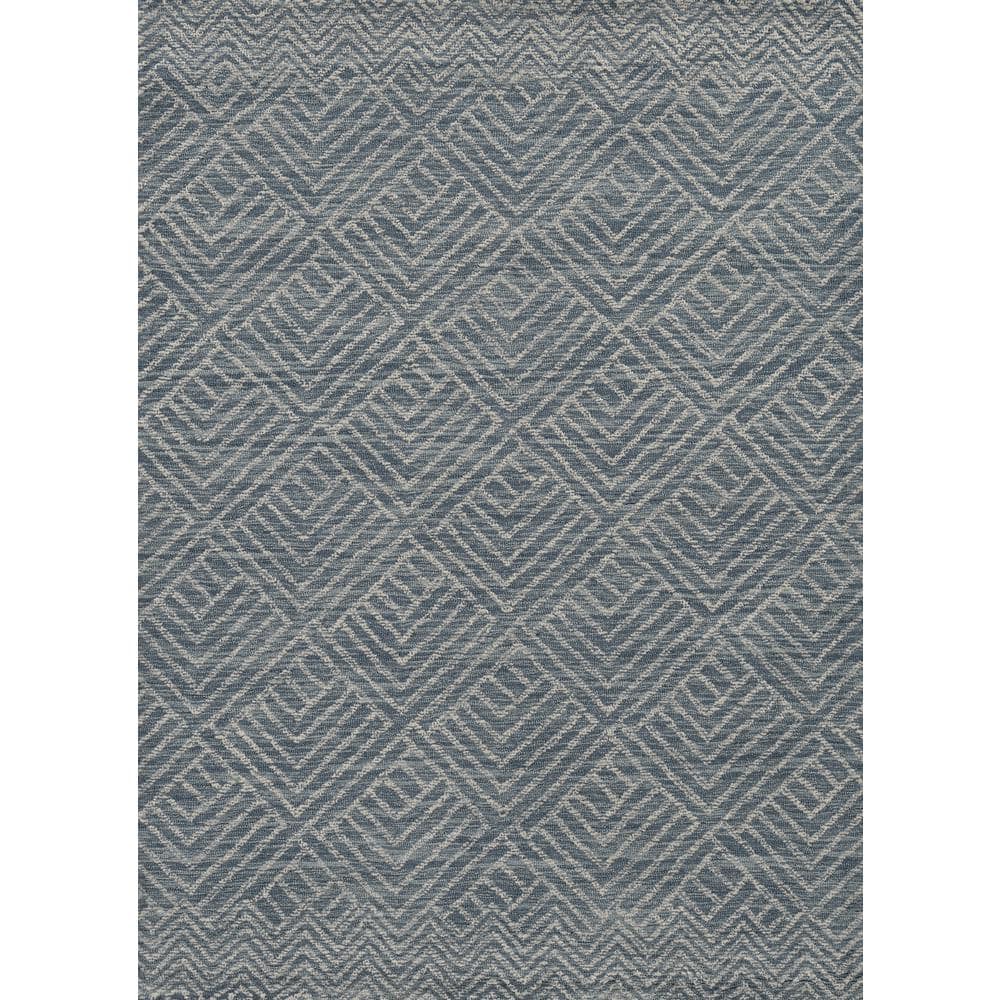 MILLERTON HOME Opal Denim 5 ft. x 7 ft. Geometric Coastal Hand-Tufted ...