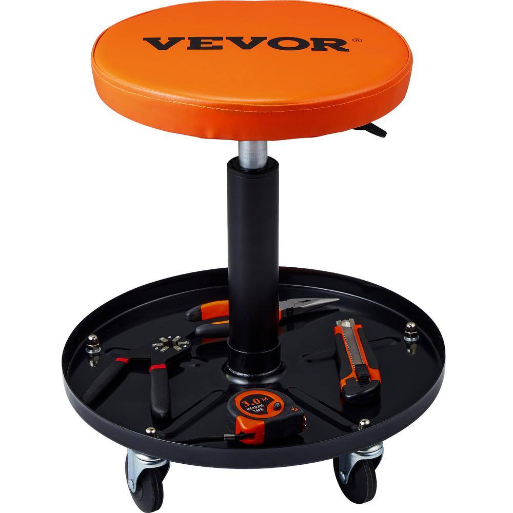 VEVOR Mechanic Stool, 250 lbs. Rolling Pneumatic Creeper Garage ...