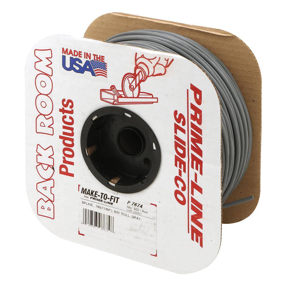 Prime-Line 0.165 in. x 500 ft. Roll Gray Screen Spline P 7674 - The ...