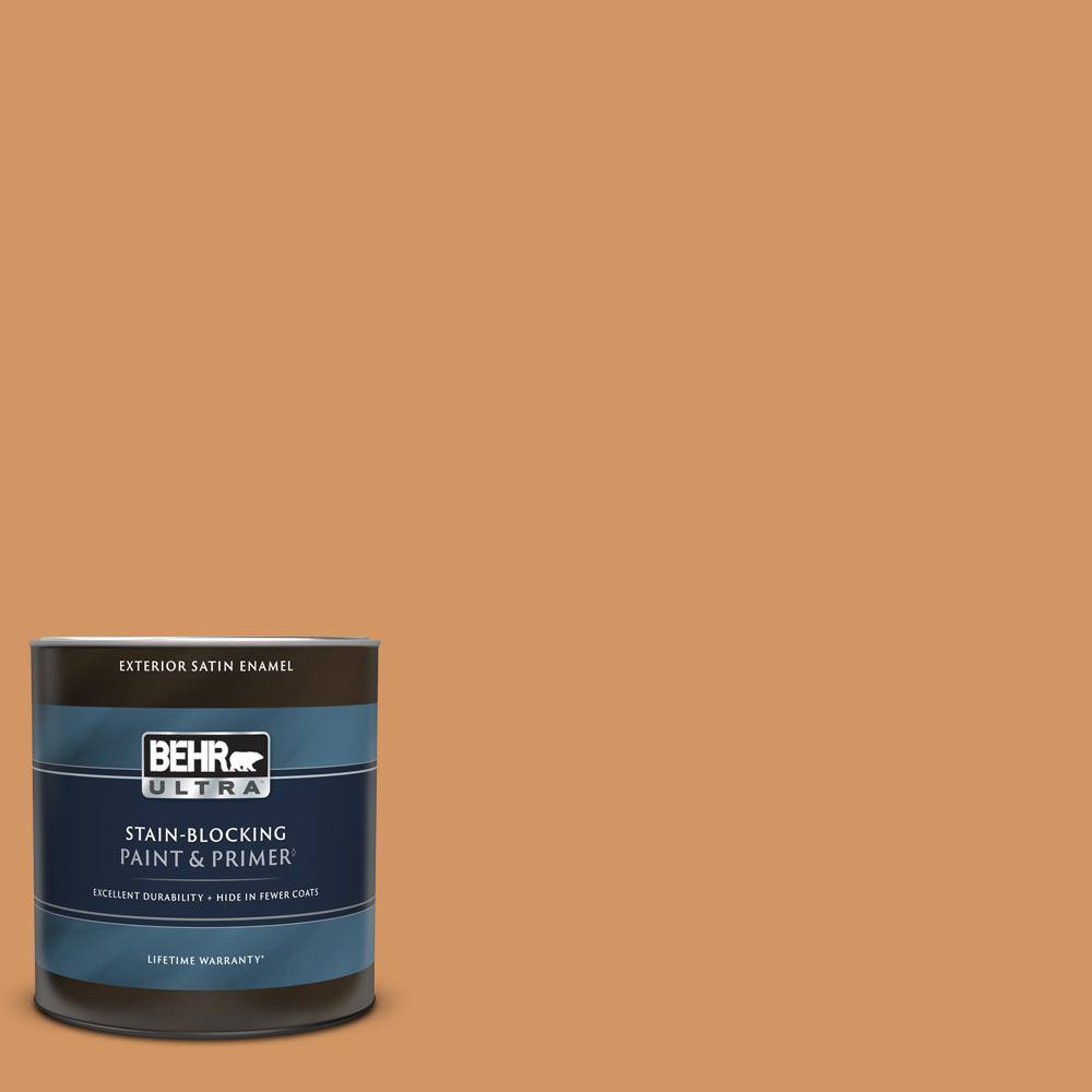 BEHR ULTRA 1 qt. #280D-5 Glazed Pecan Satin Enamel Exterior Paint ...