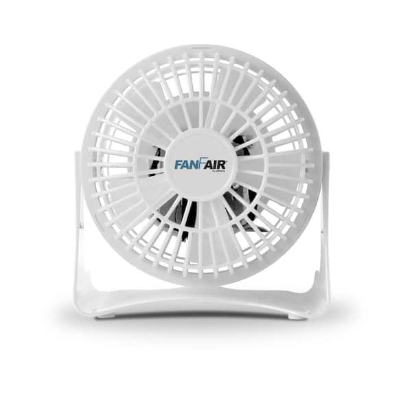 FANFAIR 2 PACK 4 in. Desk Personal Fan in White MFPF400W2PK974 - The ...