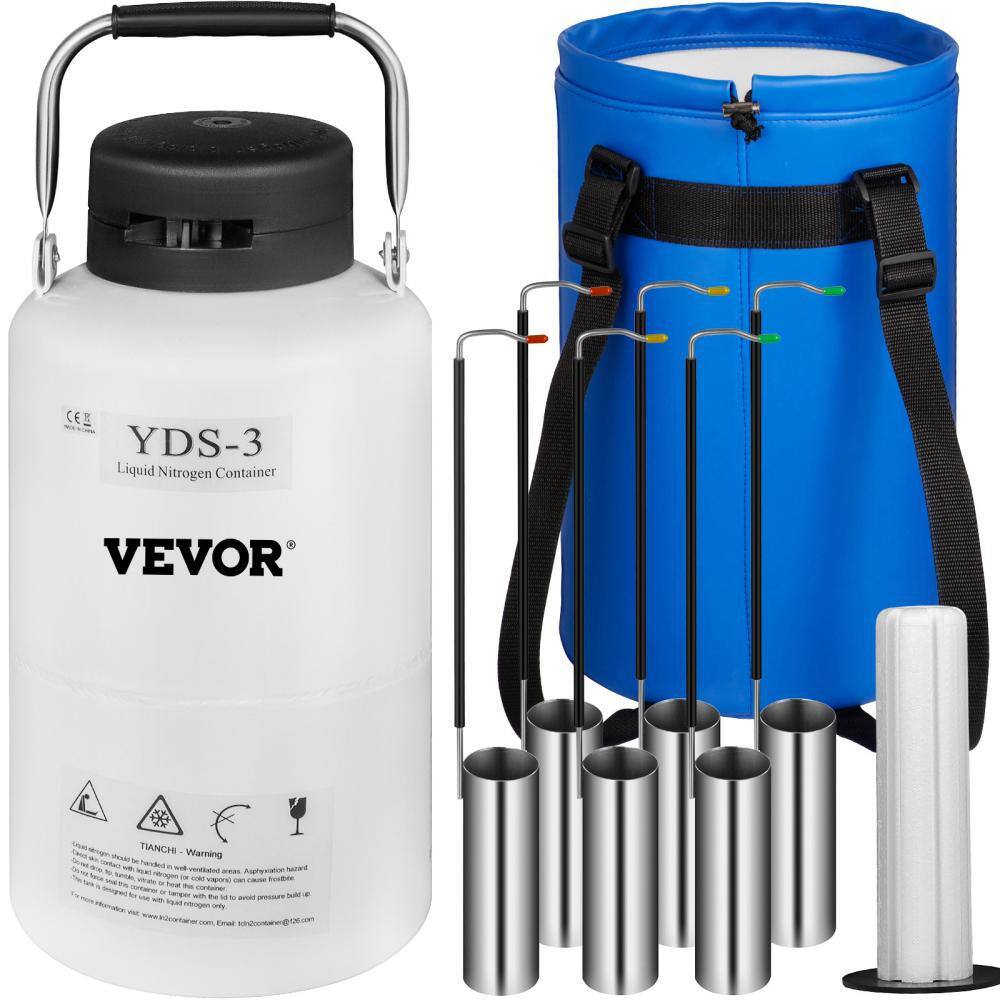 VEVOR 3L Liquid Nitrogen Container Aluminum Alloy Liquid Nitrogen Tank ...