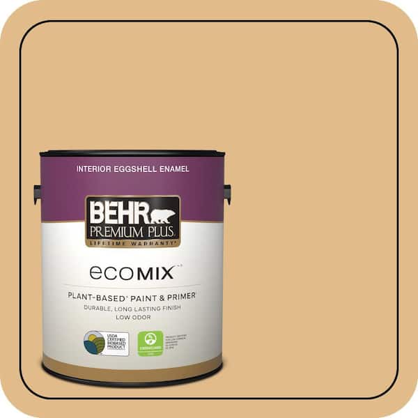 BEHR PREMIUM PLUS 1 gal. #M280-4 Royal Gold Eggshell Enamel EcoMix ...