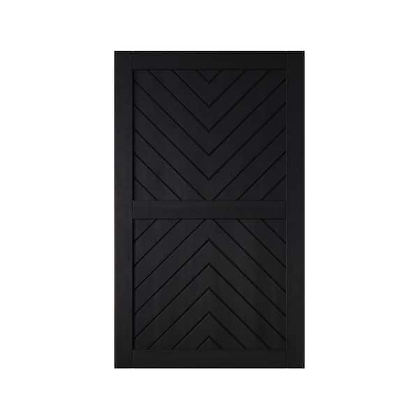 HOMACER JT4 50 in. x 80 in. C-Panel Solid Core Black Fishbone Design ...