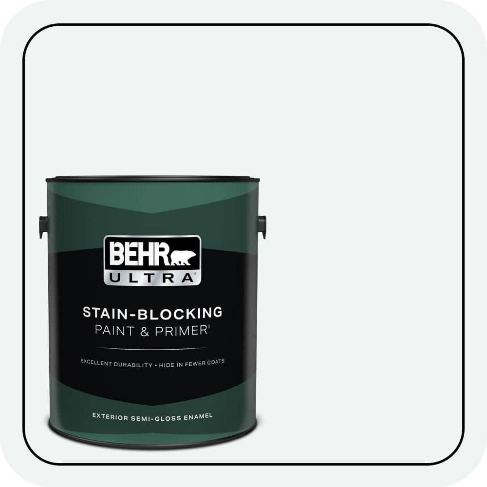 BEHR ULTRA 1 gal. #BL-W09 Bakery Box Semi-Gloss Enamel Exterior Paint ...
