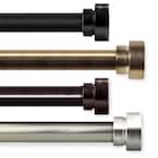 Rod Desyne Topper 18 in. - 28 in. Single Curtain Rod in Black 4837-182 ...