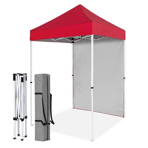 COOS BAY 5 ft. x 5 ft. Red Pop Up Canopy Tent with Carry Bag, Removable ...