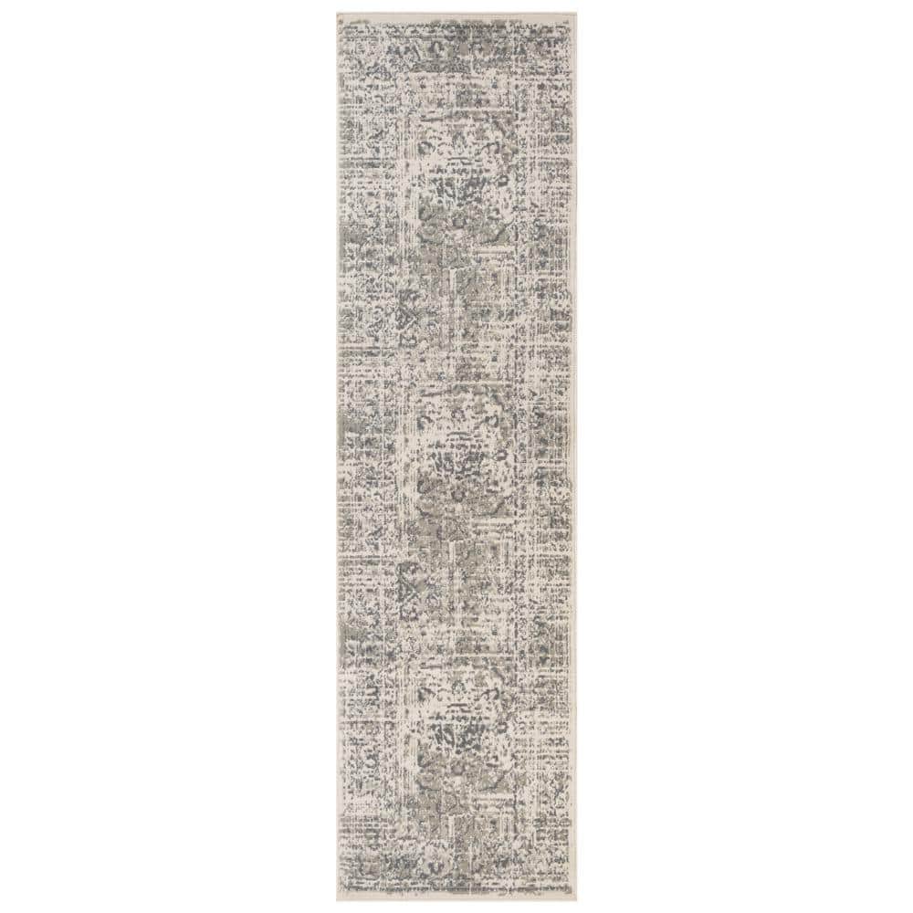 Amer Rugs Alpine 3 ft. X 10 ft. Medium Gray Medallion Area Rug ALP42710 ...