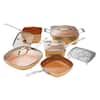 Gotham Steel 10-Piece Copper Non-Stick Ti-Ceramic Square Cookware Set ...