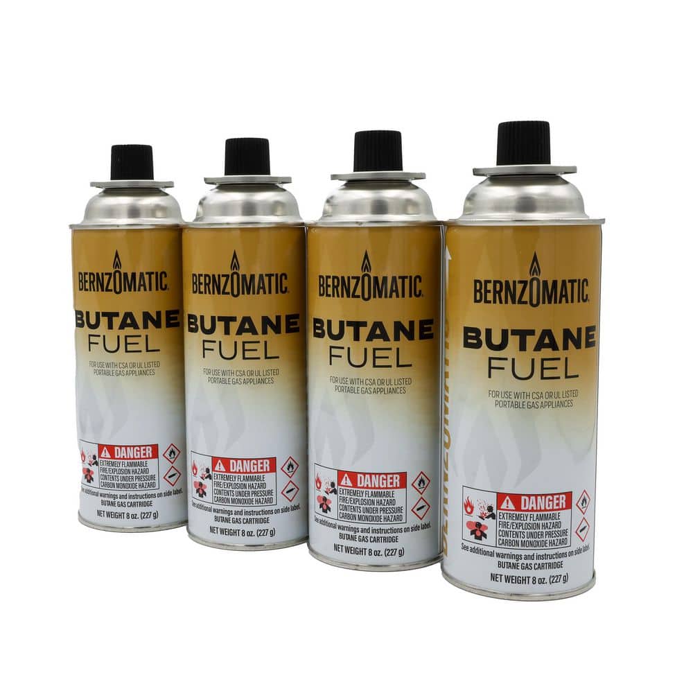 Bernzomatic 8 oz. Butane Fuel Cartridge (4-Pack) with Universal Tip ...