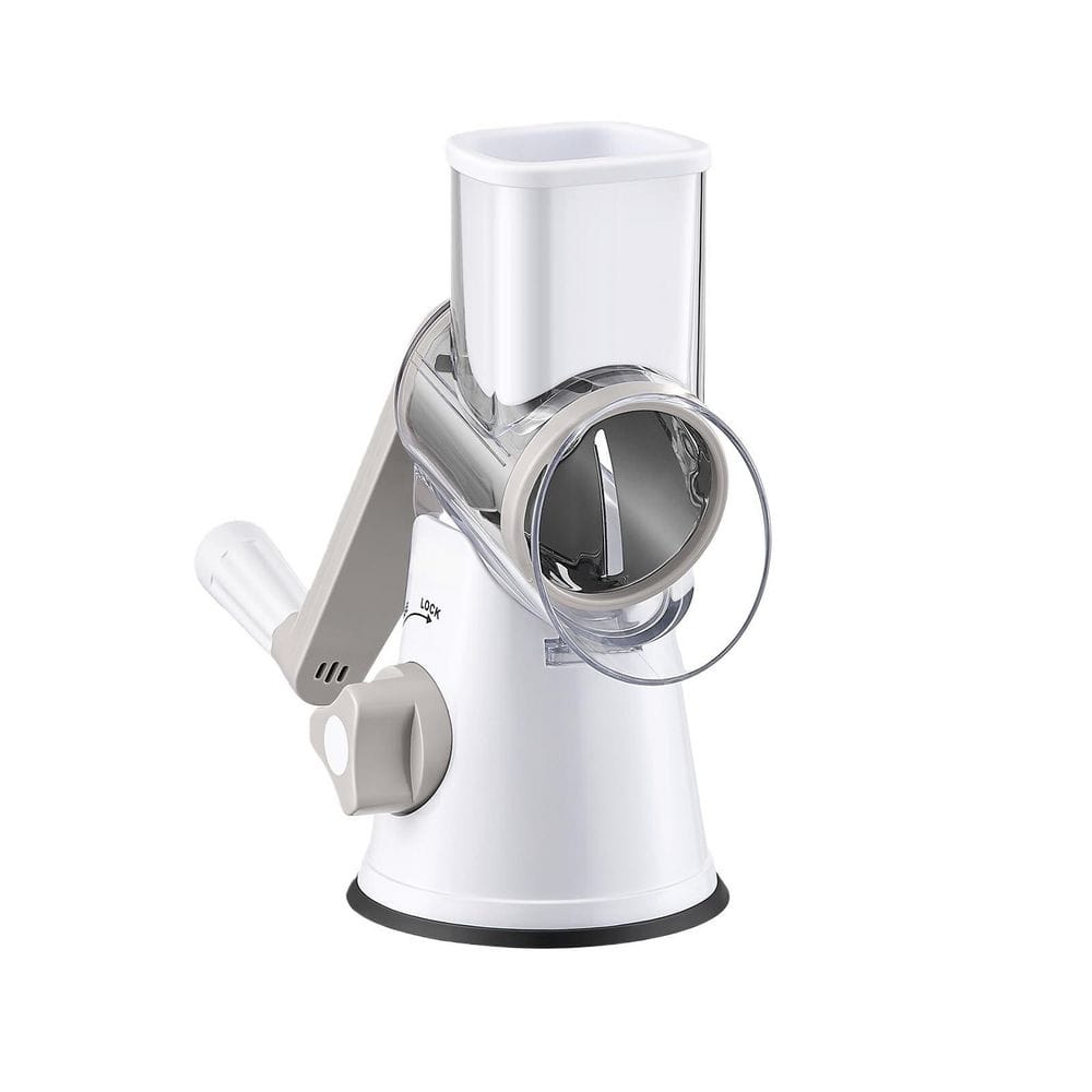 Wudkey White ABS Rotary Cheese Grater, Kitchen Mandoline Vegetable ...