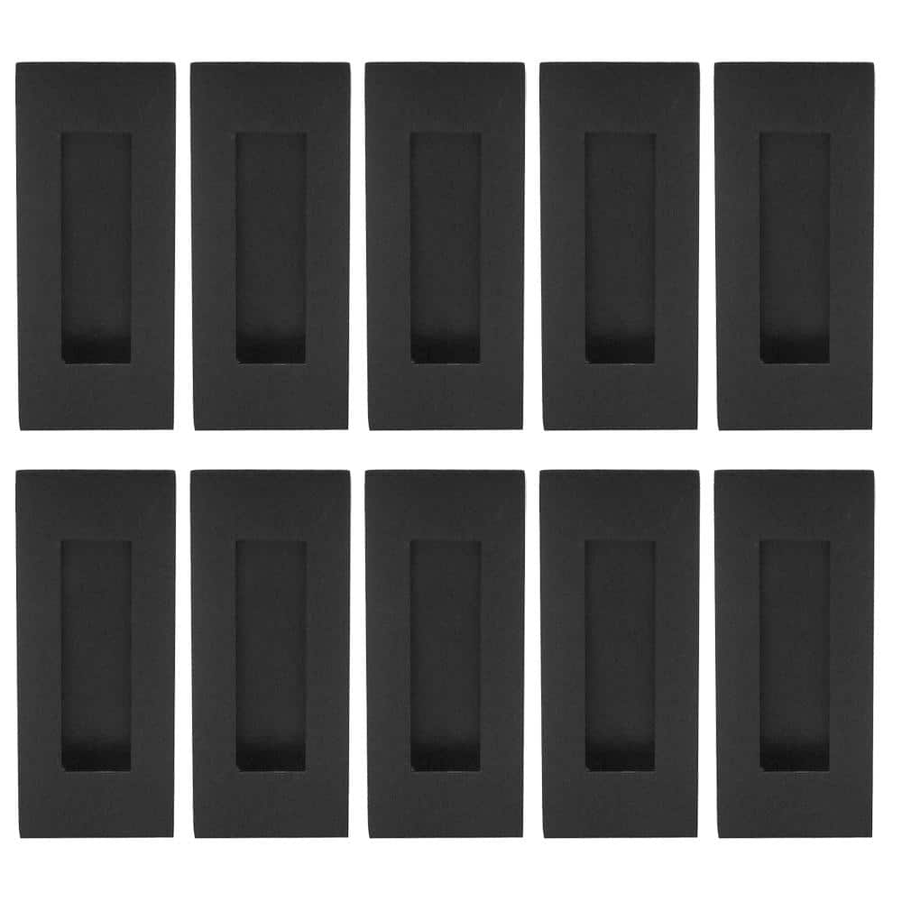 INOX FHIX 4-11/16 in. L Graphite Black Stainless Steel Rectangular Flush Cup Pull (10-Pack ...
