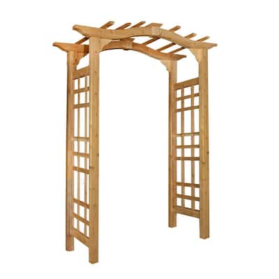 VITA 49"L x 24"W x 88"H Florence Vinyl Arbor, White, VA68133 VA68133