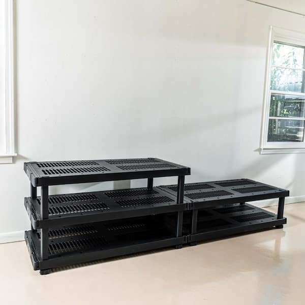 HDX 5 Tier Plastic Adjustable Garage Storage Shelving Unit in Black (48 ...