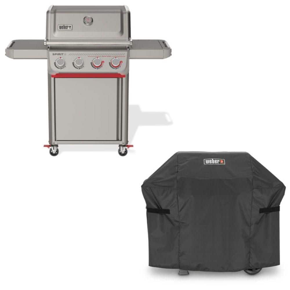 Weber Spirit E-425 4-Burner Liquid Propane Gas Grill in Titanium with ...