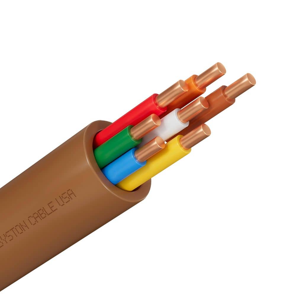 Syston Cable Technology 20 ft. 20/7 Brown CMR/CL3R/FT4 Solid Copper ...
