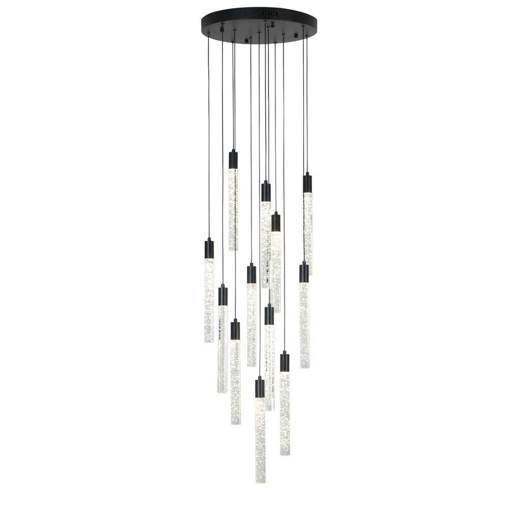 UMEILUCE 12-Lights Traic Dimmable Integrated LED Crystal Chandelier for ...