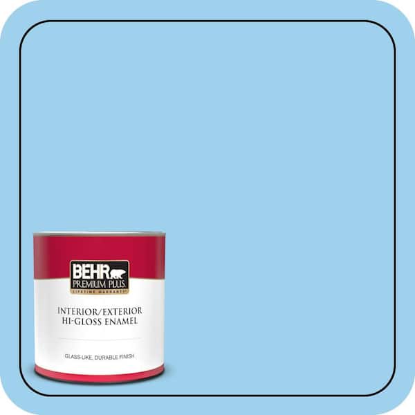 BEHR PREMIUM PLUS 1 qt. #P500-3 Spa Blue Hi-Gloss Enamel Interior ...