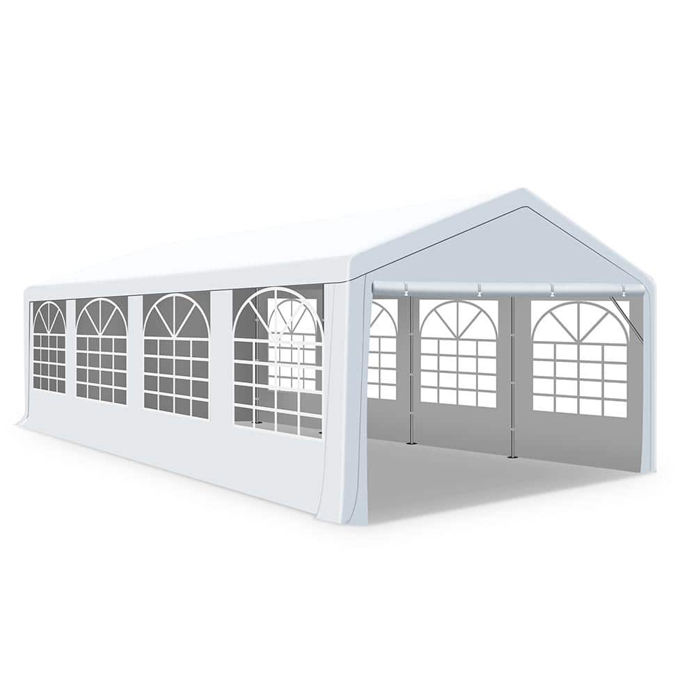 COVERONICS 13 ft. x 26 ft. Outdoor Galvanized Steel Party Tent, Heavy ...