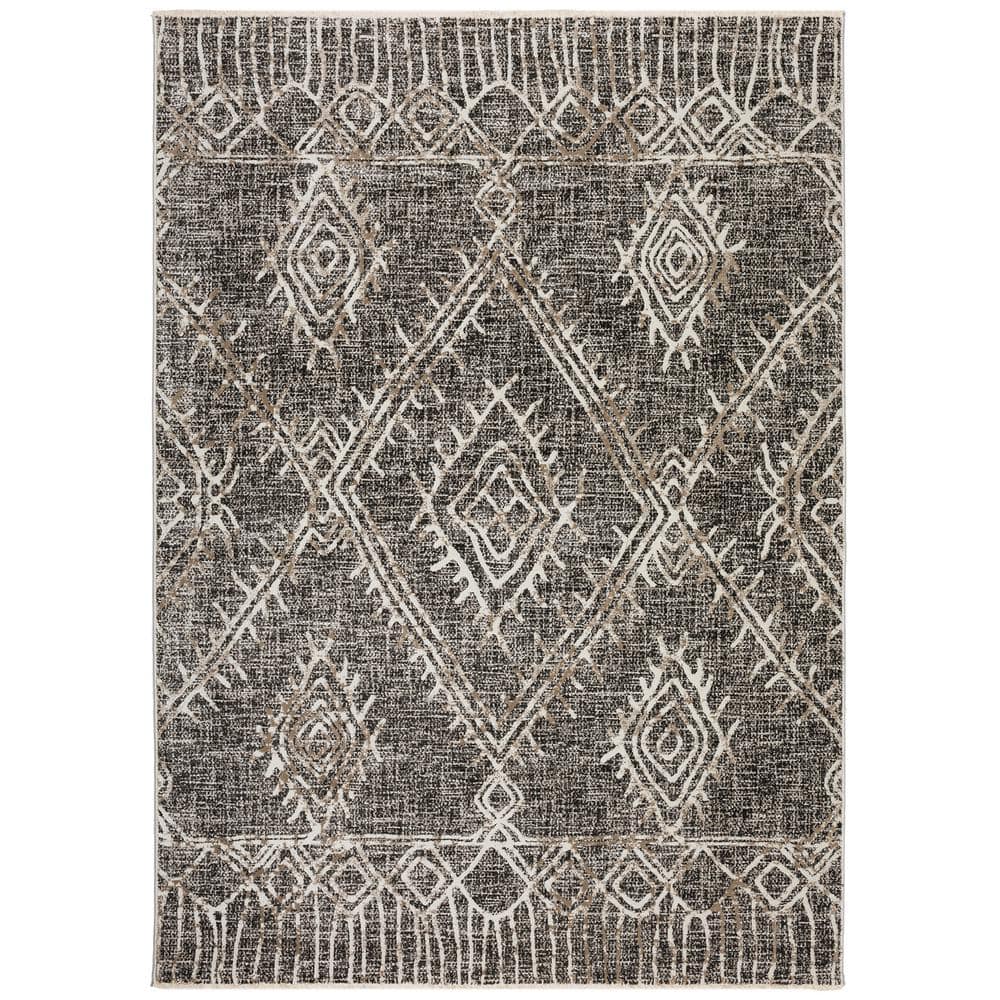 Addison Rugs Izmir 7 ft. 10 in. x 10 ft. Black Geometric Rug IZ1MN8X10 ...