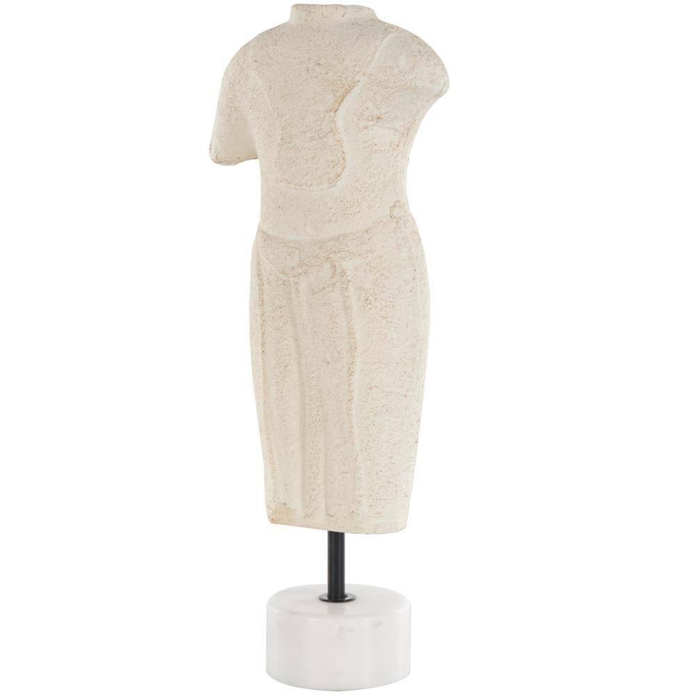 Litton Lane Cream White 6 in. x 14 in. Woman Paper Mache Distressed ...