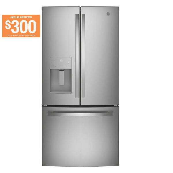 GE 23.7 cu. ft. French Door Refrigerator in Fingerprint Resistant ...