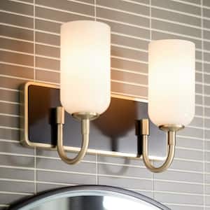 KICHLER Hex 14.25 in. 2-Light Champagne Bronze Modern Bathroom Vanity ...