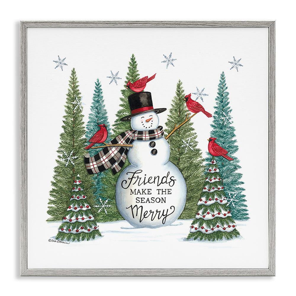 Stupell Industries Winter Friendship Snowman by Deb Strain 1-Piece Framed Graphic Print ...