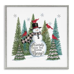 Stupell Industries Winter Friendship Snowman by Deb Strain 1-Piece Framed Graphic Print ...