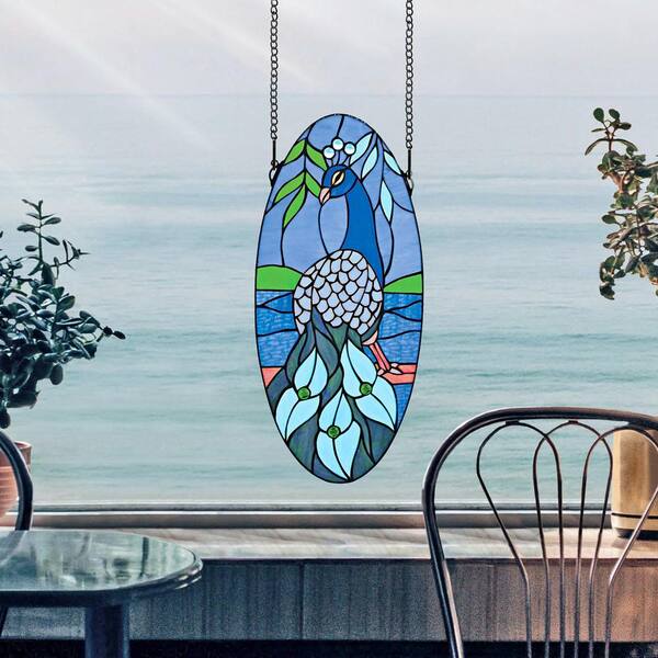 Oval Stained Glass Window