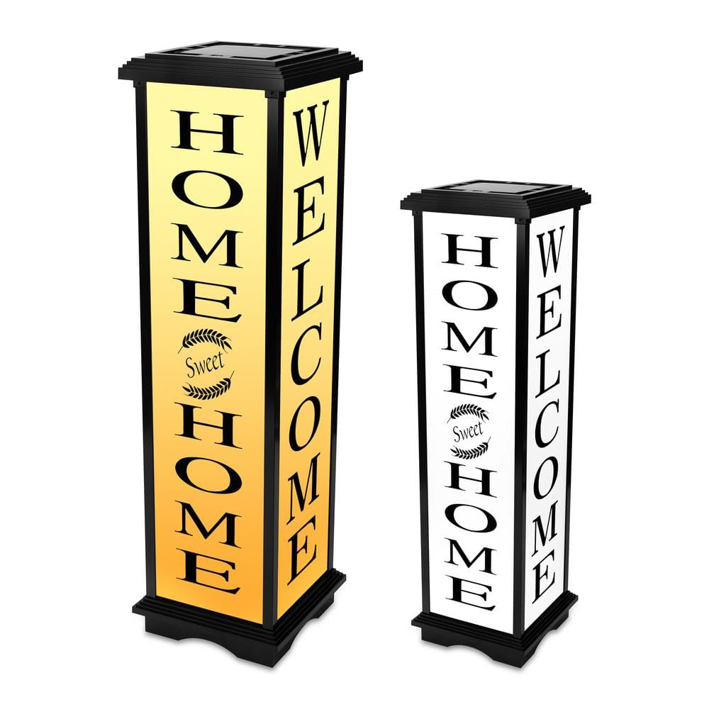 TECHKO Solar Black Welcome LED Path Light - Amber or White Light ...